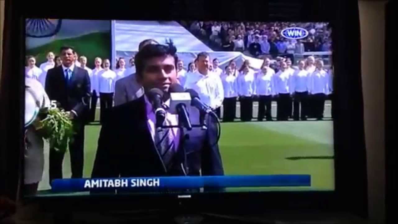 Indian National Anthem, Amitabh Singh singing at Boxing Day Cricket ...