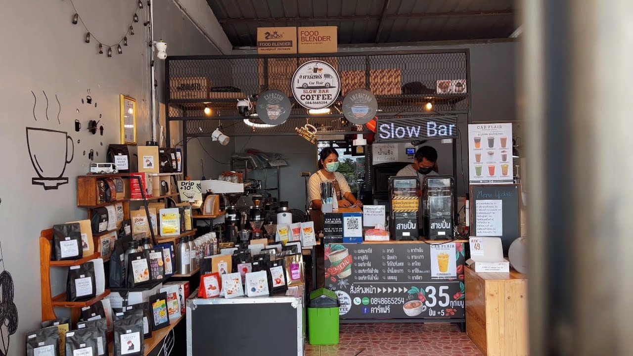 ASMR Cafe Vlog Mini Coffee Shop Slow Bar Handmade Barista Tasty Inside Bangkok Foodie - YouTube