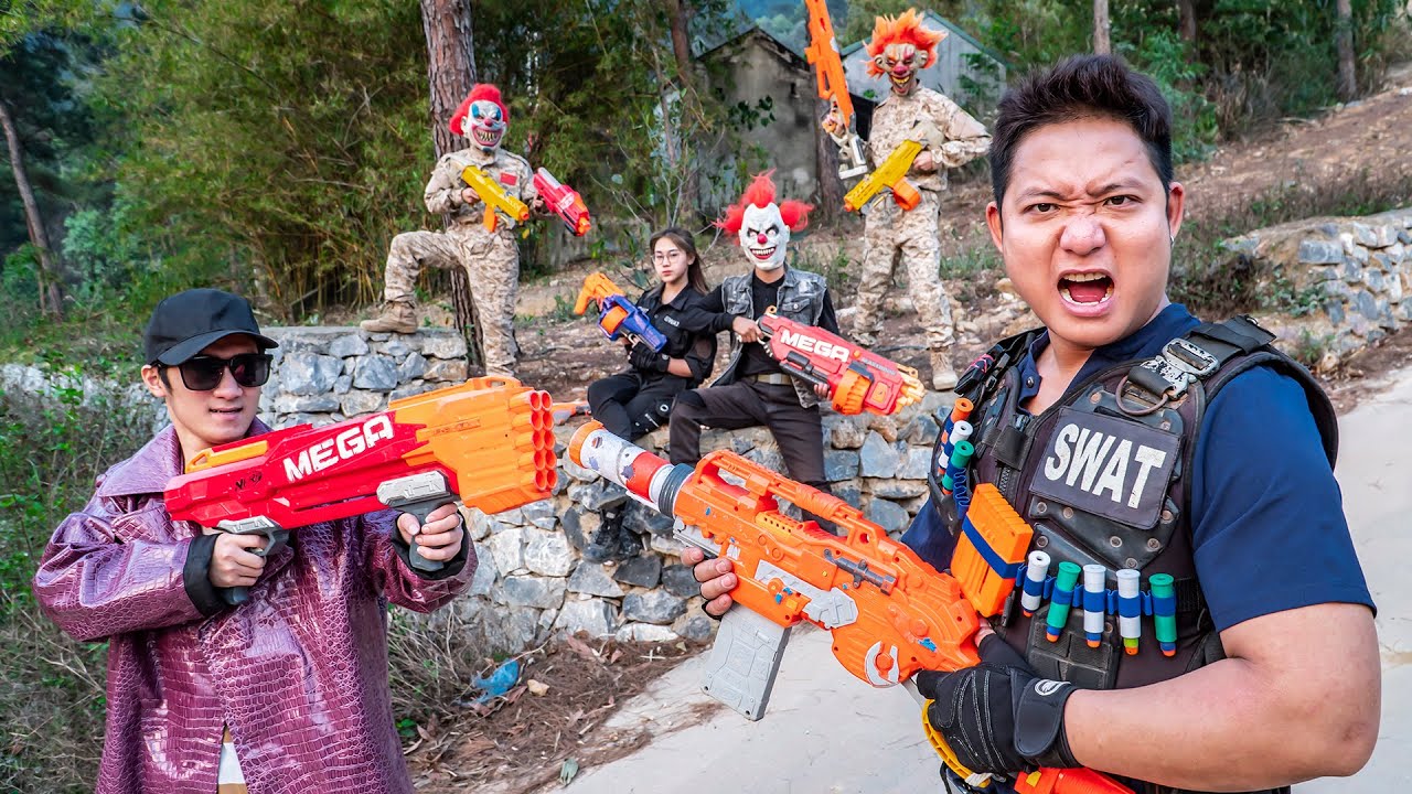 LTT Films : Silver Flash S.E.A.l X Nerf Guns Fight Crime Group Rocket Mask Rescue Girlfriend ...