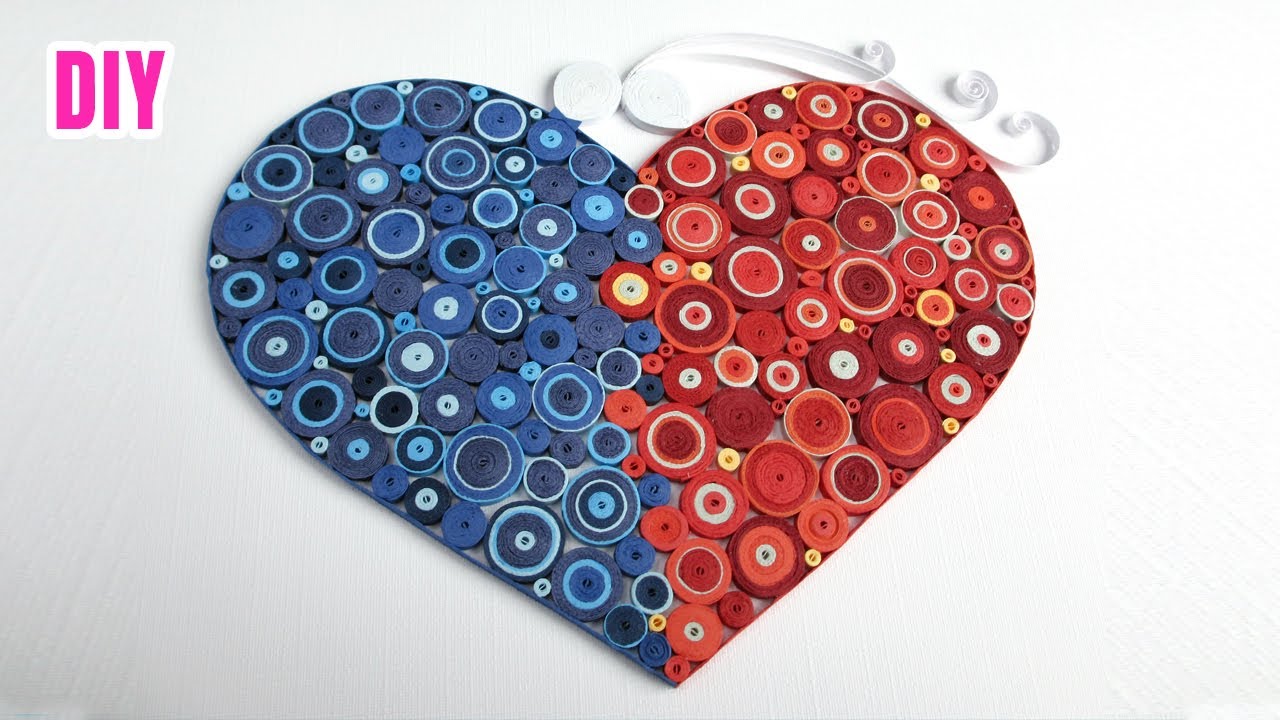 How to make Cute Heart-shaped couple Paper Craft | Wall hanging ...