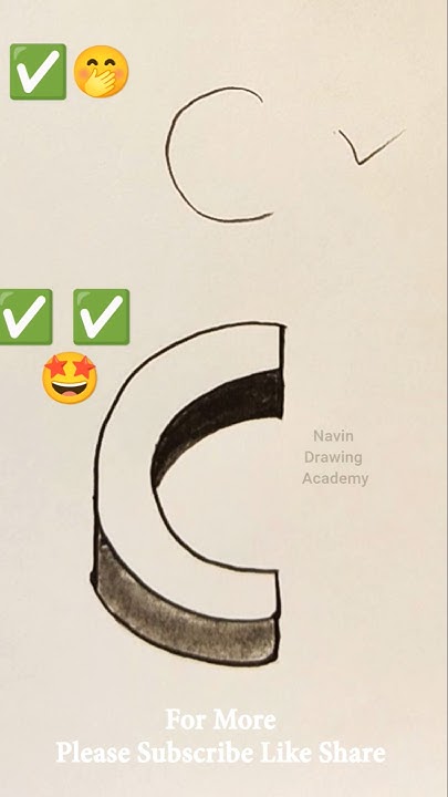How to draw letter C in 3d step by step #3d #c #pinterest # ...