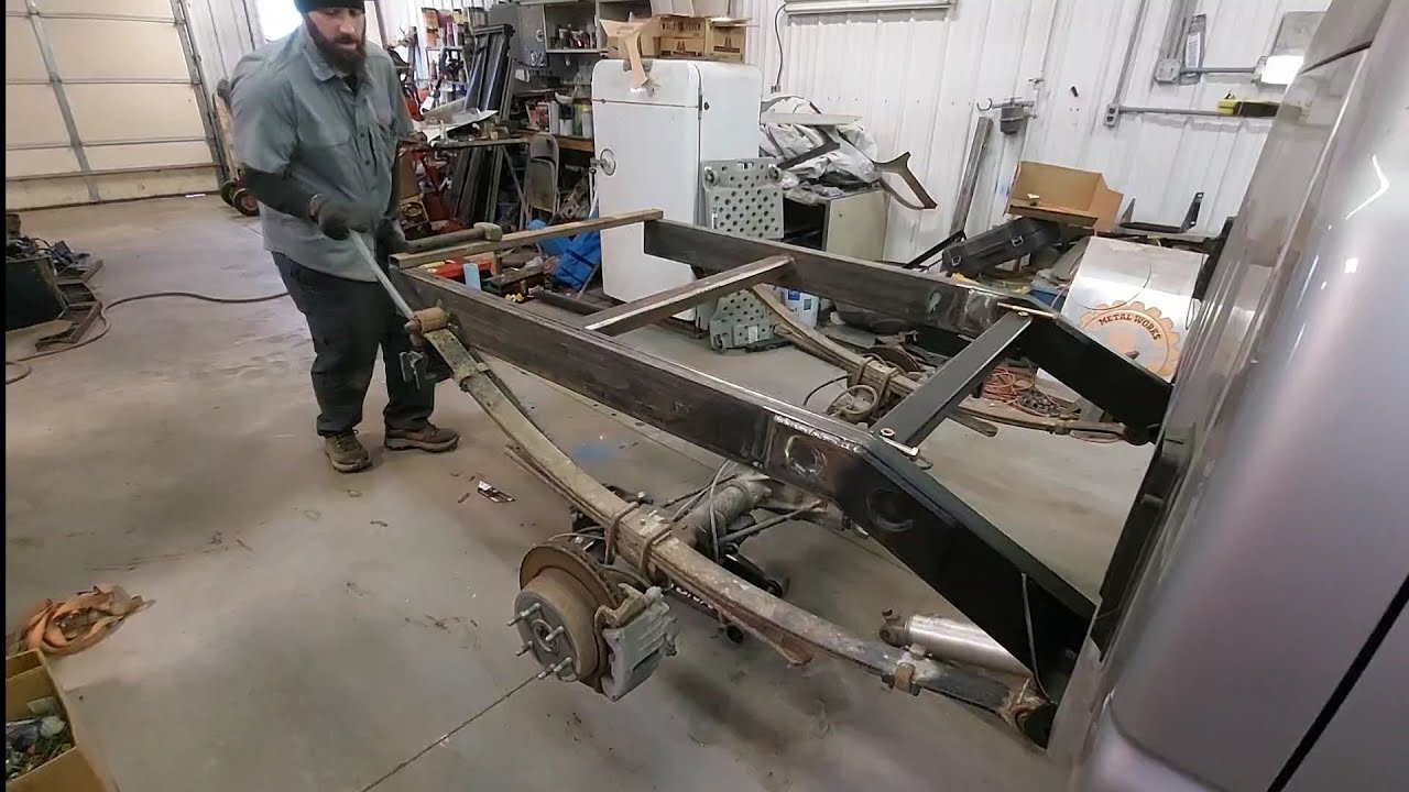 Back half frame build part 6.......frame is welded back to truck - YouTube