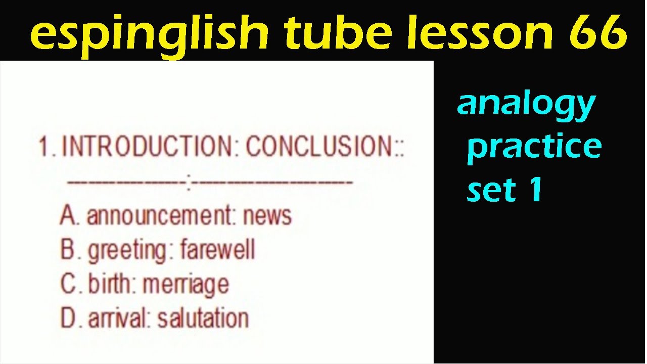 common analogy practice SET 1 - YouTube
