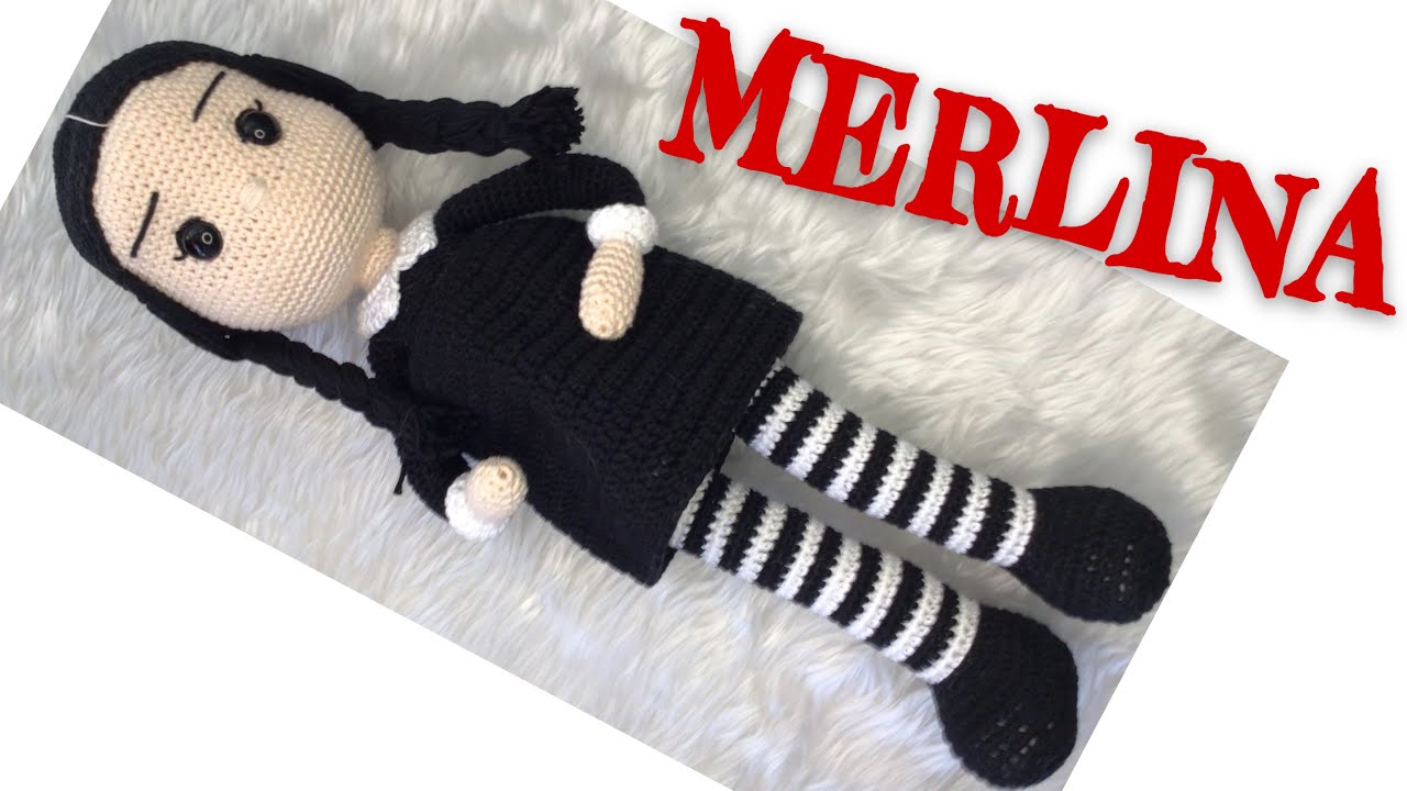 Merlina Addams Amigurumi 1/3 (SUBS 🇺🇸🇧🇷) #merlinacrochet #merlinatejida ...