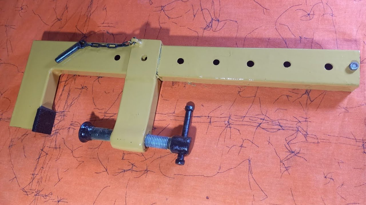 How to make a steel Clamp ;.Diy F clamp : Heavy duty long shaft clamp ...