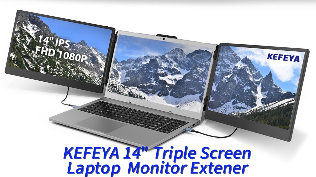 KEFEYA S2 Triple screen laptop monitor extender - YouTube