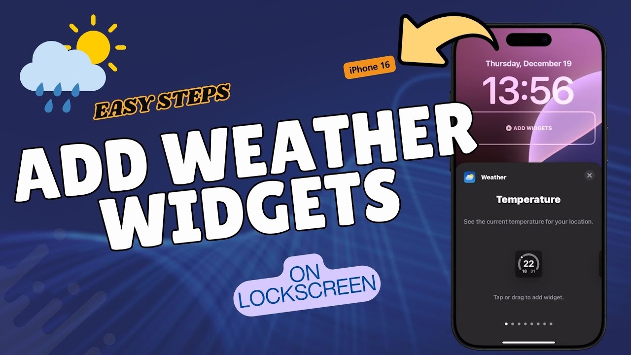 How to Add Weather Widgets to the Lockscreen on iPhone 16 - YouTube