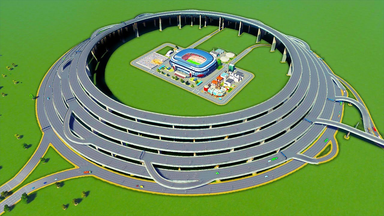 The ULTIMATE Roundabout in Cities Skylines - YouTube