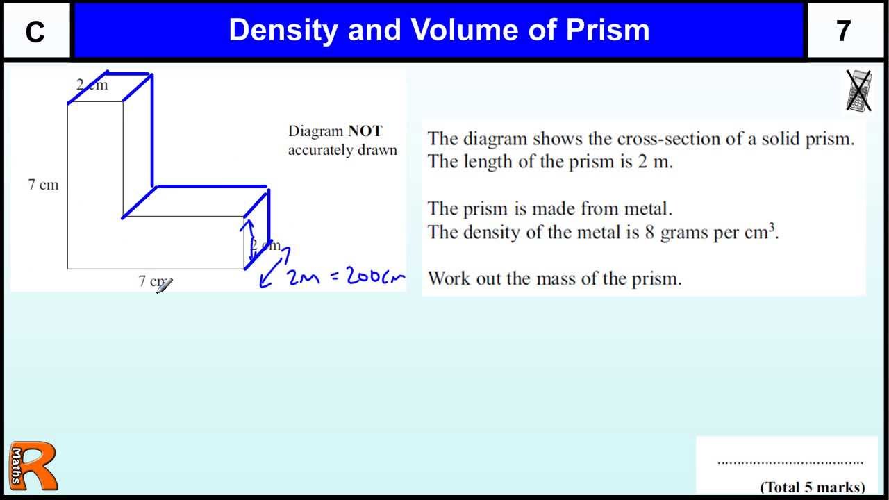 Volume and Density of a Prism GCSE Maths Foundation revision Exam paper ...