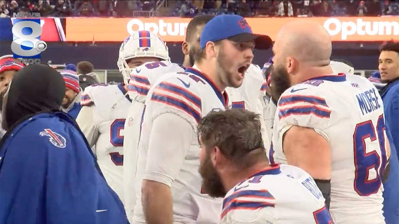 Josh Allen HYPED on Sideline after Game-Sealing TD vs. Patriots - YouTube