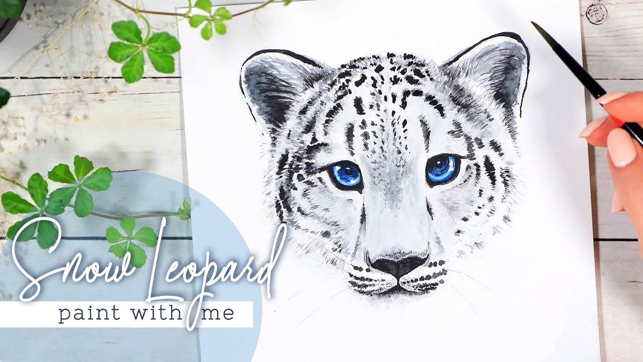 Snow Leopard Watercolor Painting Tutorial // Beginner Friendly - YouTube