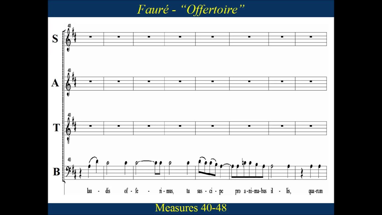 Faure Requiem - Op48 - 2 - Offertoire - Alto - YouTube