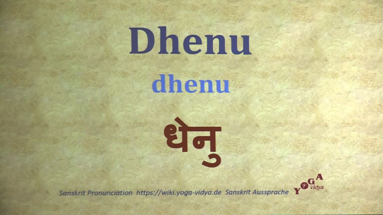 Dhenu धेनु dhenu Sanskrit Pronunciation - YouTube