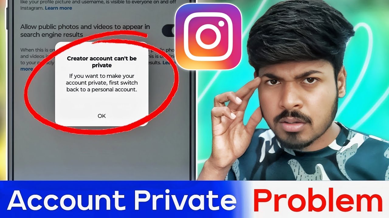Creator account can't be private Instagram problem, fix creator account cannot be private ...