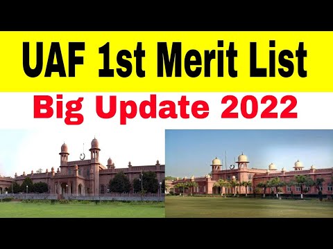 University of Agriculture Faisalabad First Merit List Update 2022 BS ...