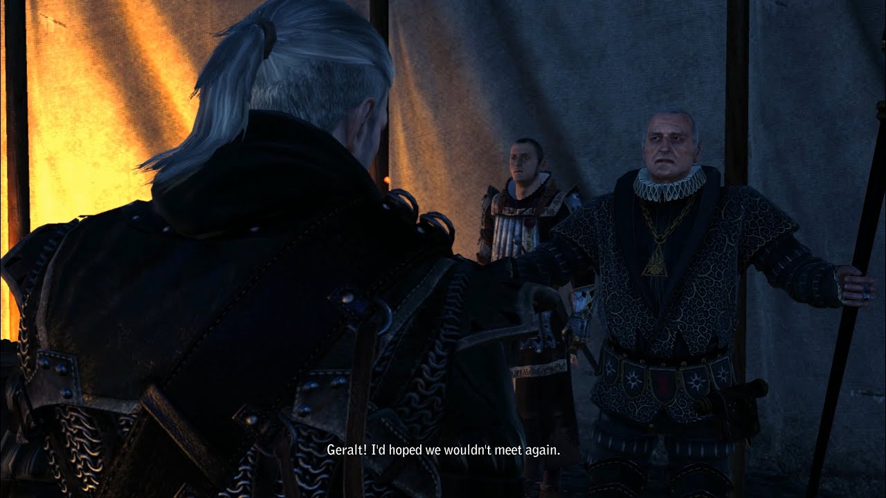 The Witcher 2: Geralt sneaks into Nilfgaardian camp - YouTube