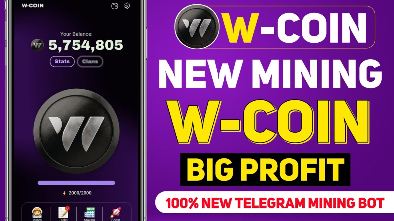 New Telegram Mining Project ⛏️ | WCoin Mining Project | WCoin Telegram ...