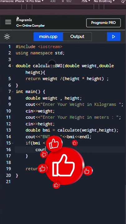 Bmi Calculator In C C Tutorials For Beginners Coding Programming Cpp Reels