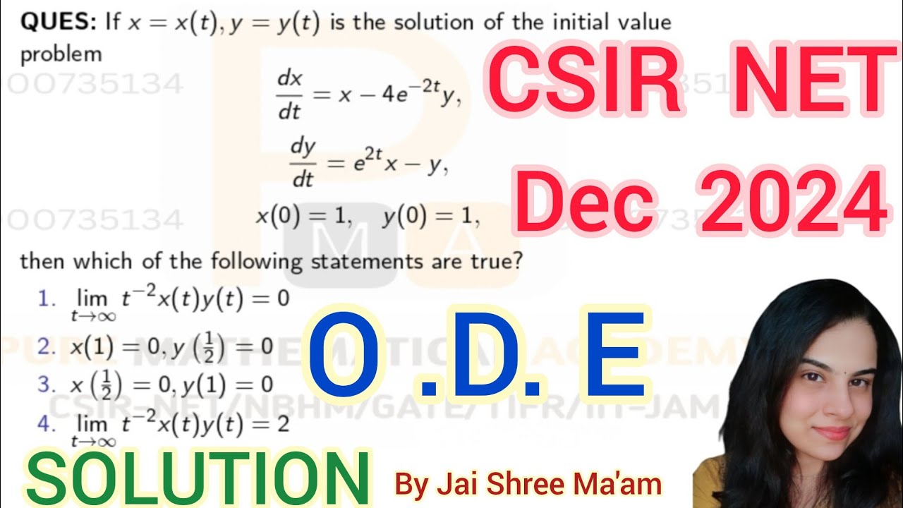 Csir Net December 2024 Ode Part C Solution Csir Net Dec 2024 Mathematics Qid 704172 Solution