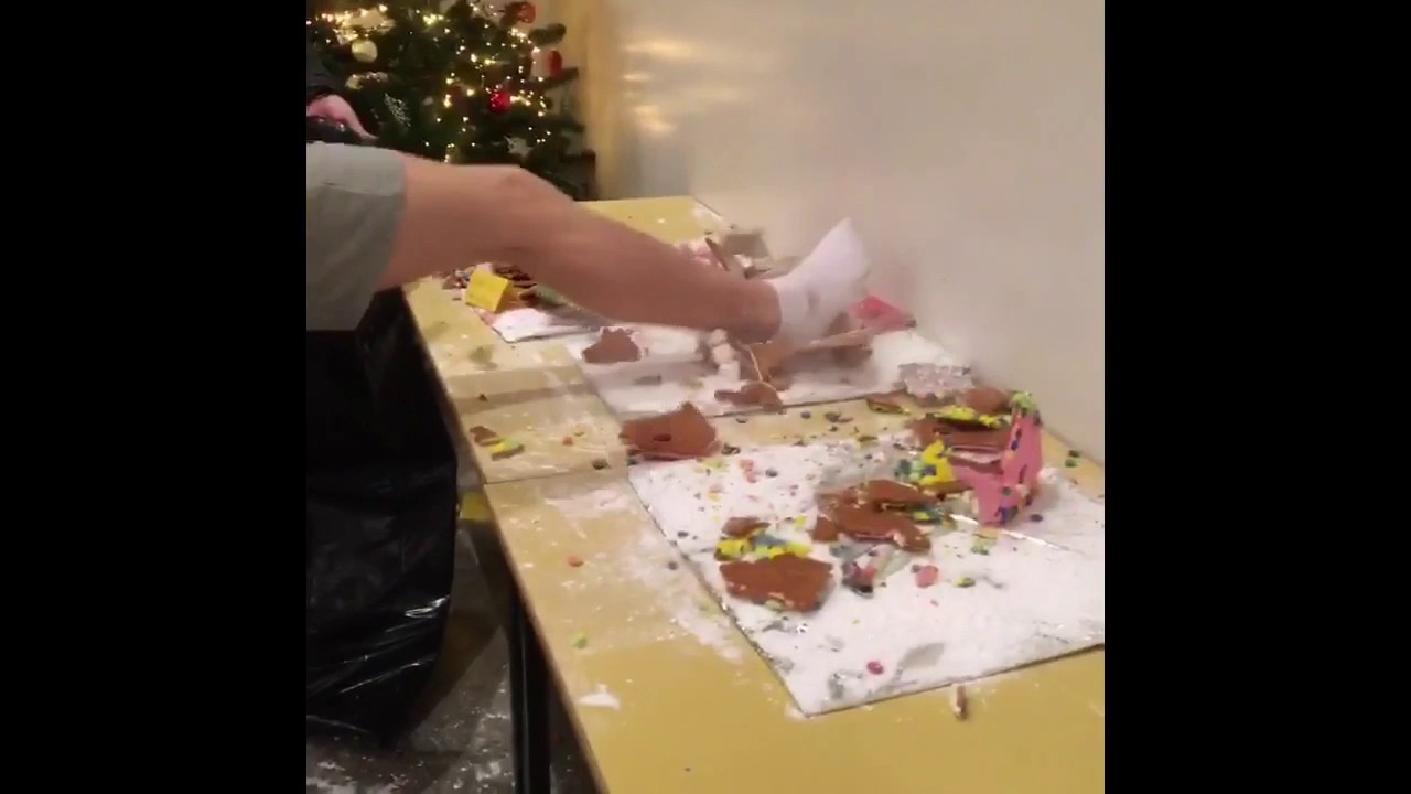 EXTREME GINGERBREAD HOUSE BREAKING - YouTube
