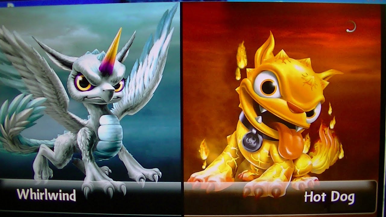 SKYLANDERS GIANTS POLAR WHIRLWIND VS MOLTEN HOT DOG - YouTube