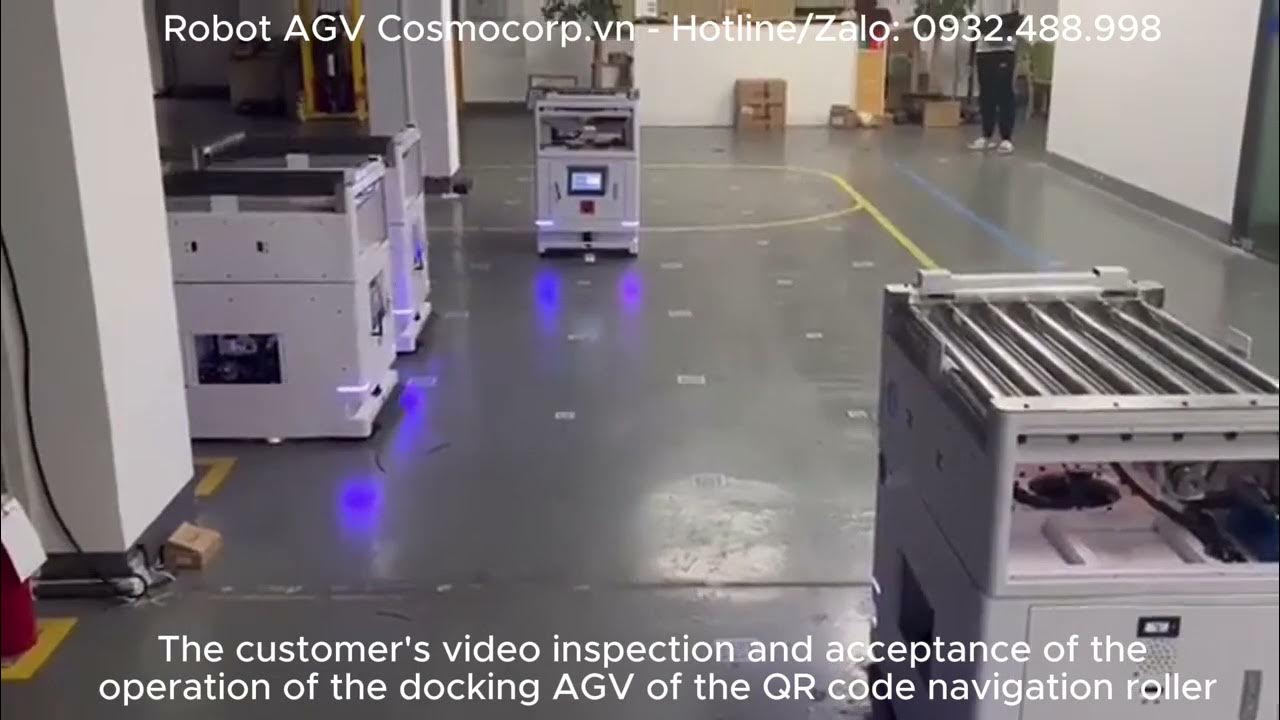 [Cosmovina] Robot AGV QR Code Navigation Roller #robotagv - YouTube