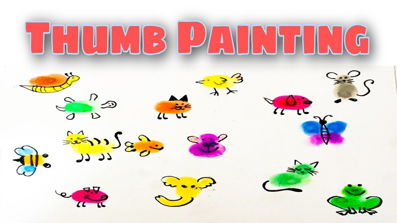 Thumb Painting | Thumb Painting For Kids | Thumb Printing | Thumb ...