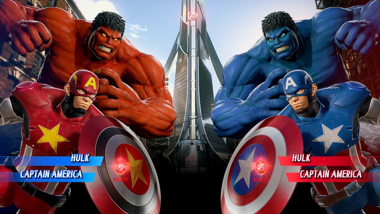 Hulk & Captain America vs Blue Hulk & Blue Cap (Very Hard) Marvel vs ...