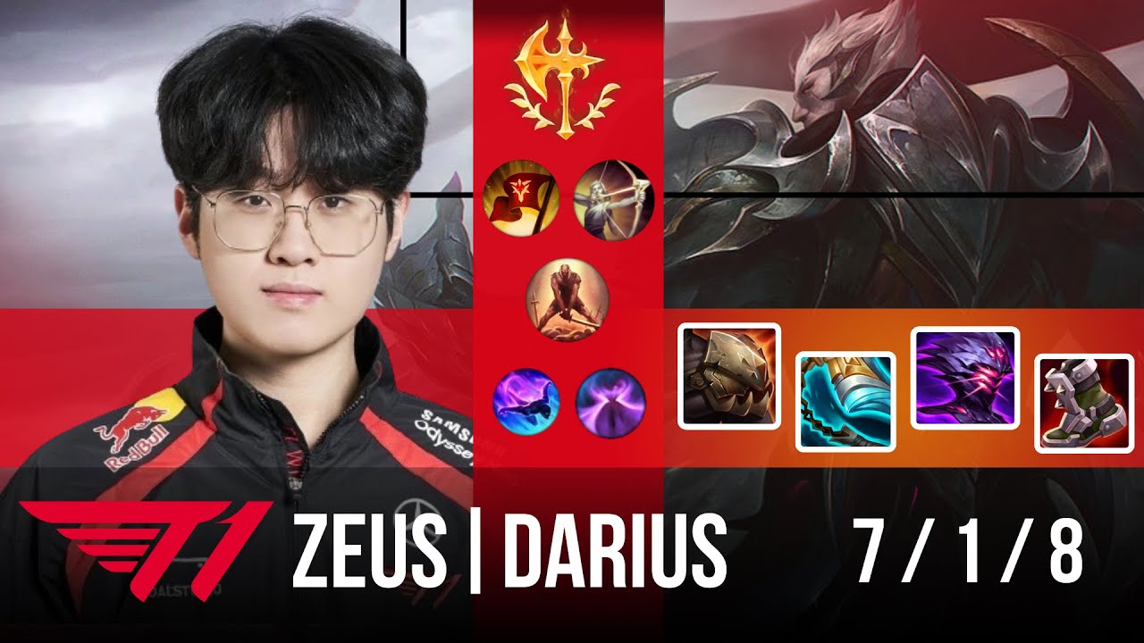 T1 TOP Zeus Mastering Darius | Daily of Legends best highlights - YouTube