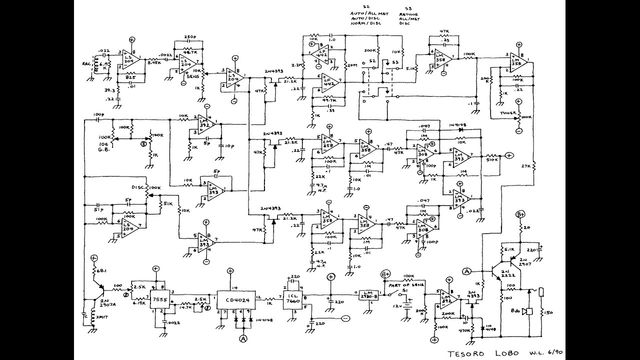 Tesoro Lobo, Схема металлоискателя, 2016, metal detector, sheme Tesoro ...