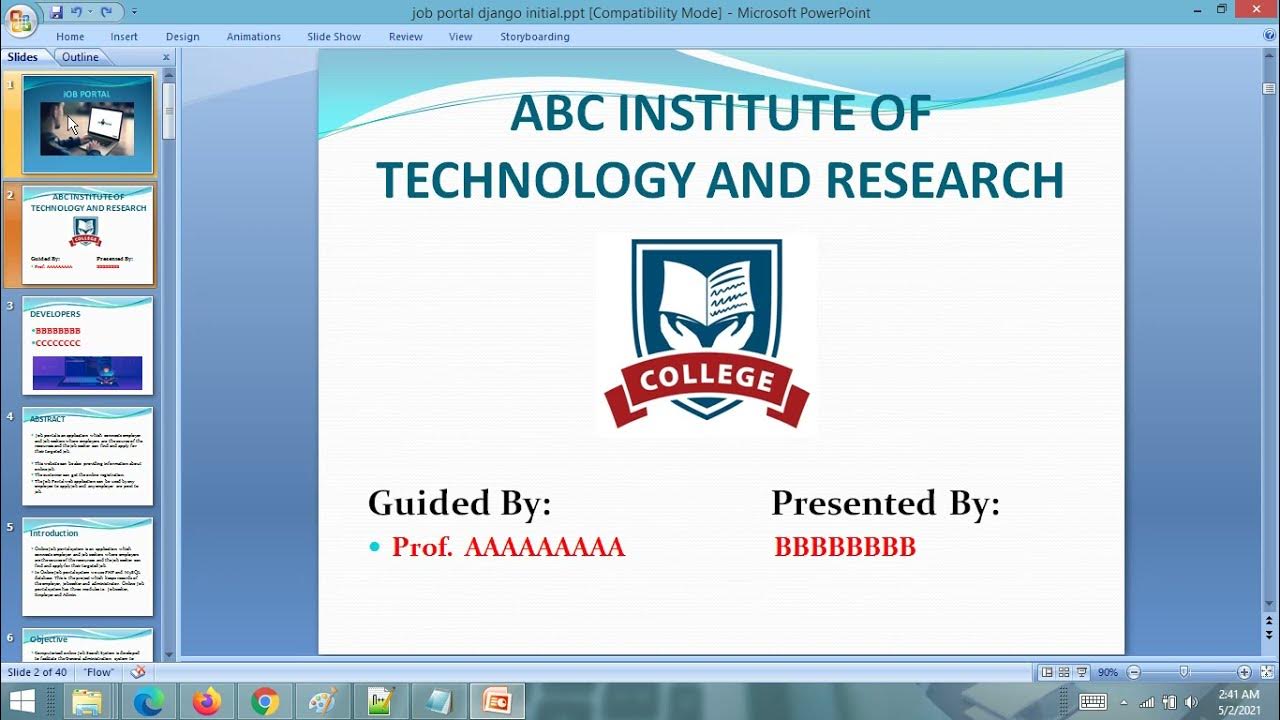 PPT - Online Job Portal PPT || Python Django Project PPT - YouTube