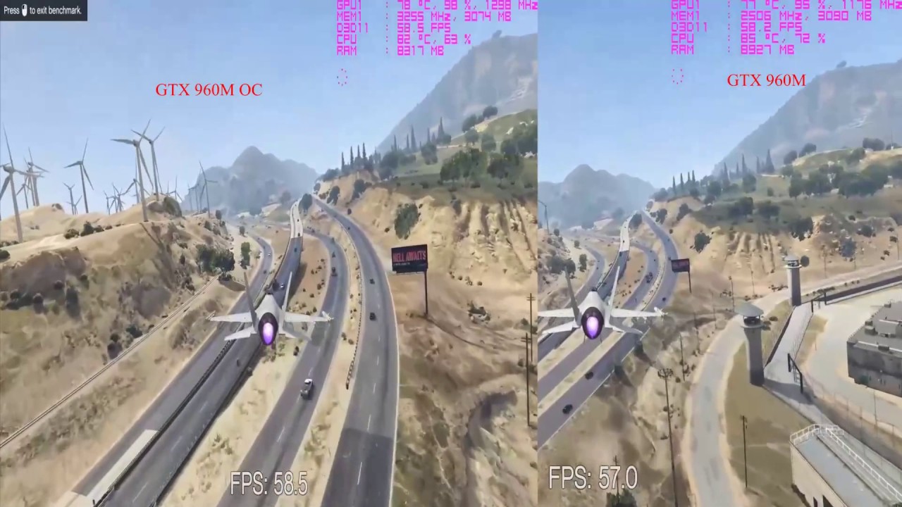 GTA 5 Benchmarks | GTX 960M vs GTX 960M OC | FPS Comparison - YouTube