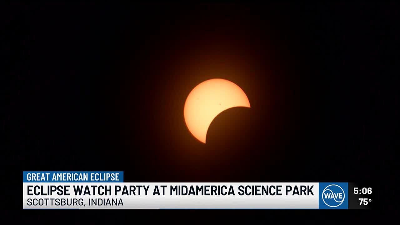 Eclipse watch party at MidAmerica Science Park - YouTube