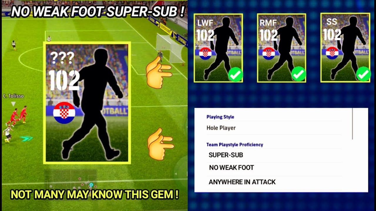 NOT MANY MAY KNOW 👉 NO WEAK FOOT SUPER-SUB CAN PLAYS ANYWHERE IN ATTACK ...