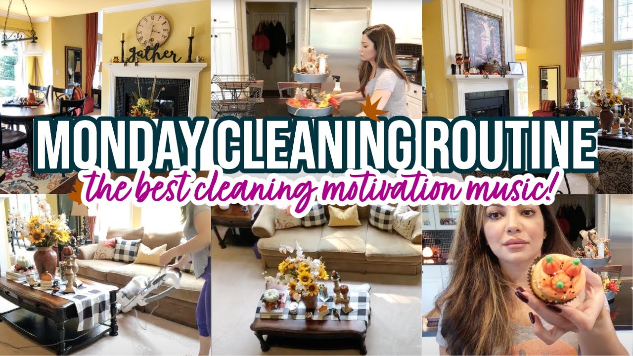 CLEANING ROUTINE | MONDAY CLEANING MOTIVATION WITH MUSIC - YouTube