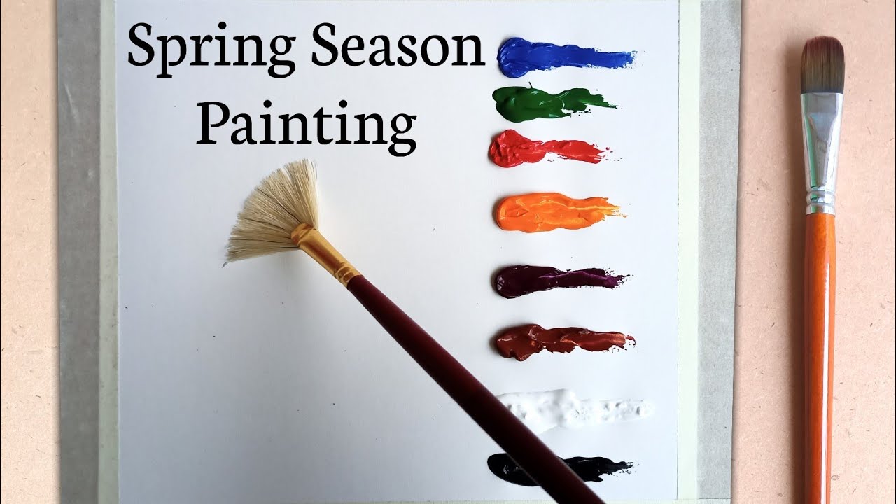 Spring Season Painting Easy | Acrylic Painting Technique for Beginners ...