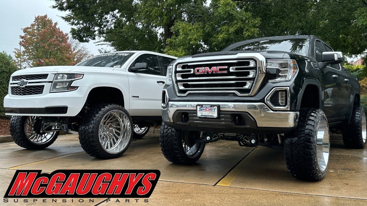 McGaughys lift kit made this GMC Sierra look HUGE!! 26x14 wheels & 38 ...