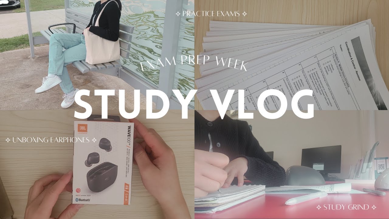 ⋅📃 ᝰ..𖥔 ݁study vlog - exam prep week, study GRIND, good food, unboxing, library - YouTube