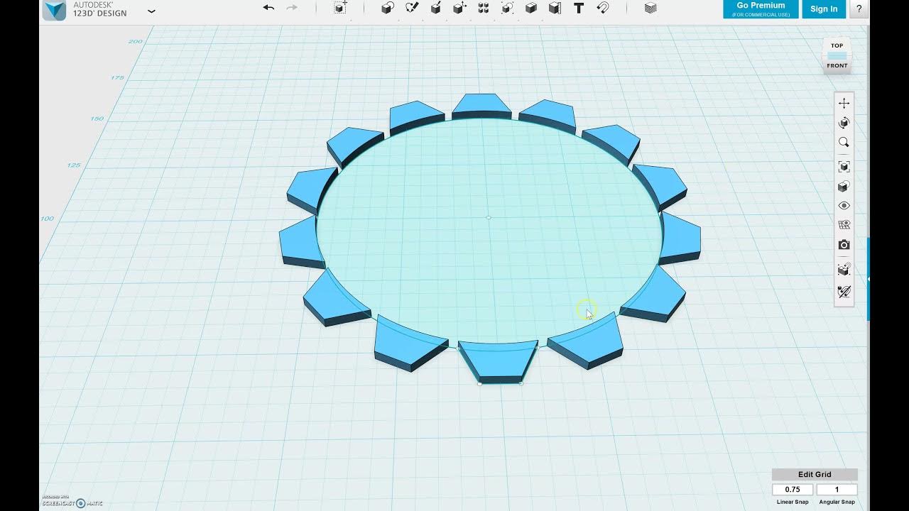 123D Design Circular Pattern - Gear - YouTube