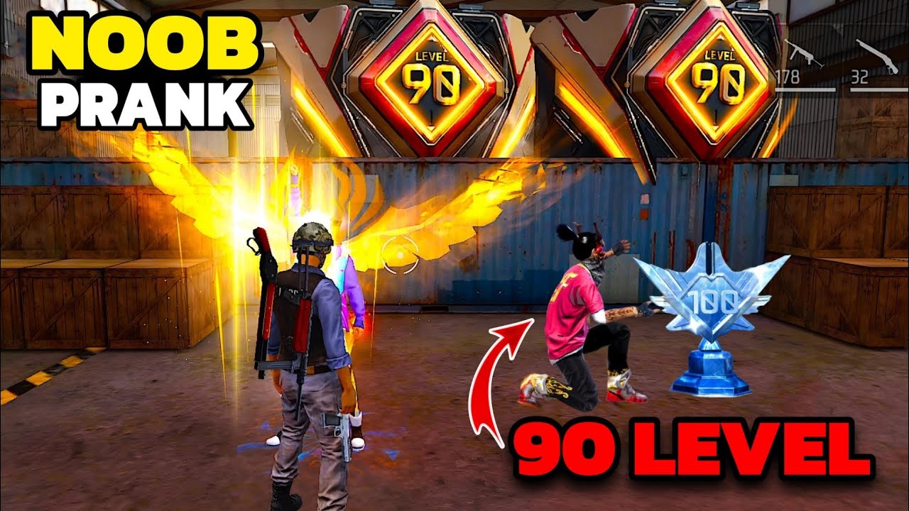 Free Fire Noob Prank 😎 लेकिन सामने 100 level Player आ गया 😱 साथमे ...