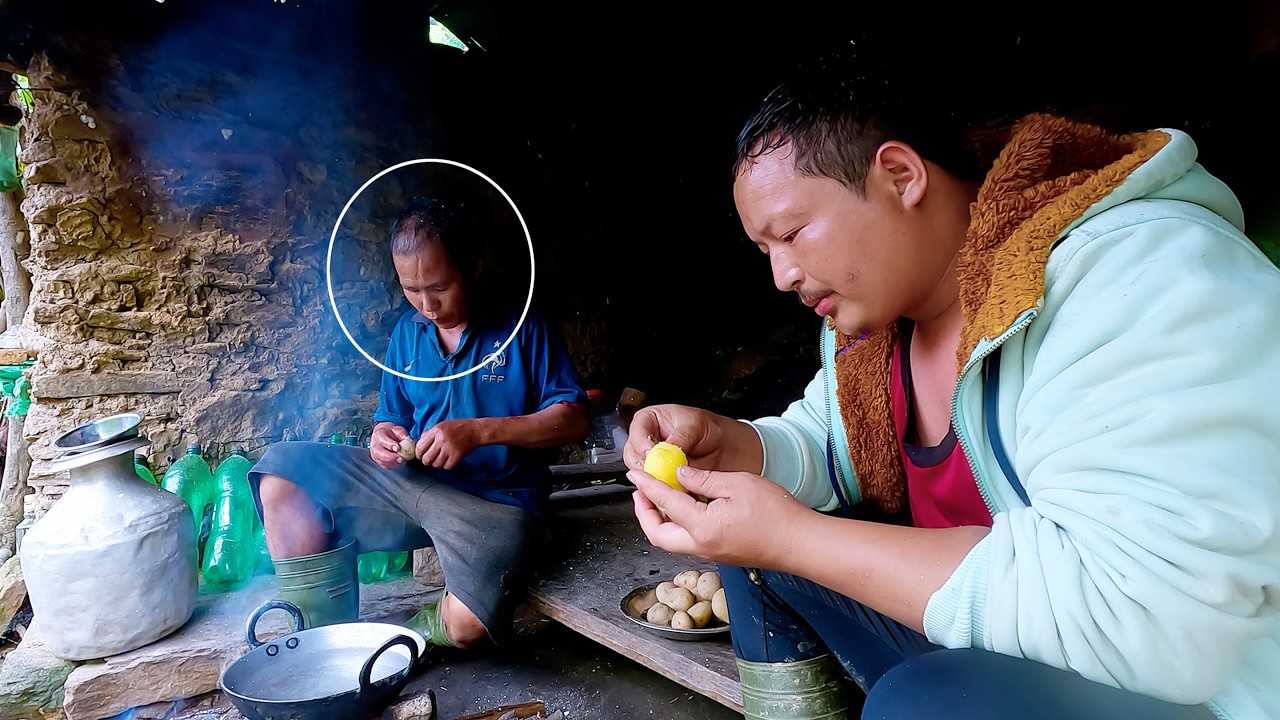 Me Rojan Rai planting lemon & eating snack with Mr.Nati's father ...