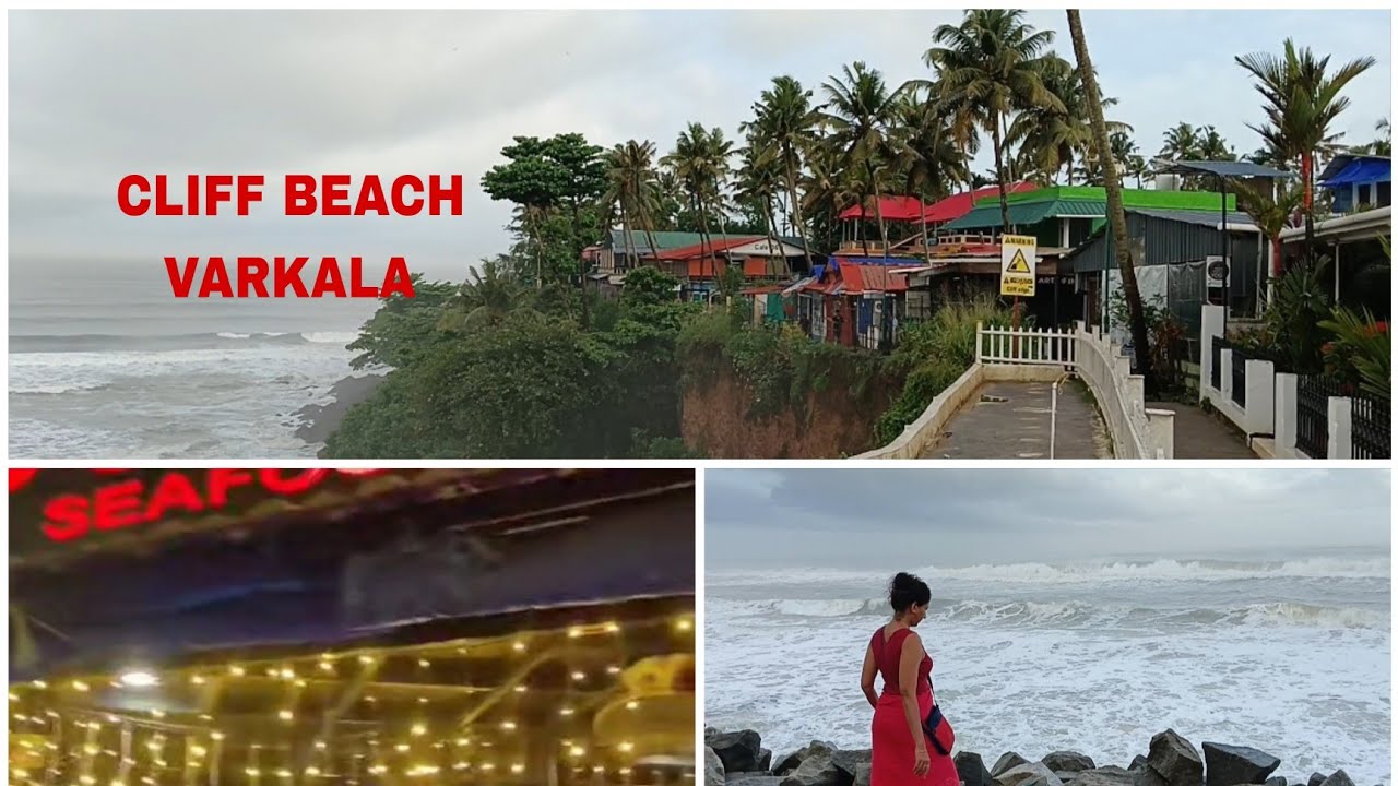 Varkala South Cliff Beach / Morning walk / Night life - YouTube