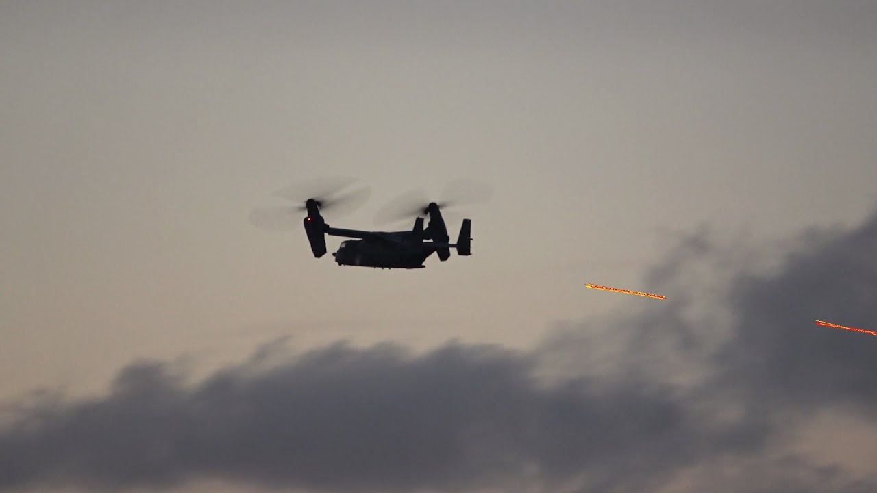 V22 Osprey gun practice on Donna nook. TRACER FIRE!! - YouTube
