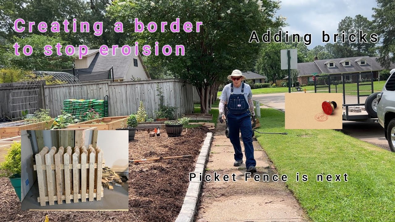 Top Secret tips 😂 DIY Brick Border to prevent Erosion in your Garden. Easy step by step. - YouTube