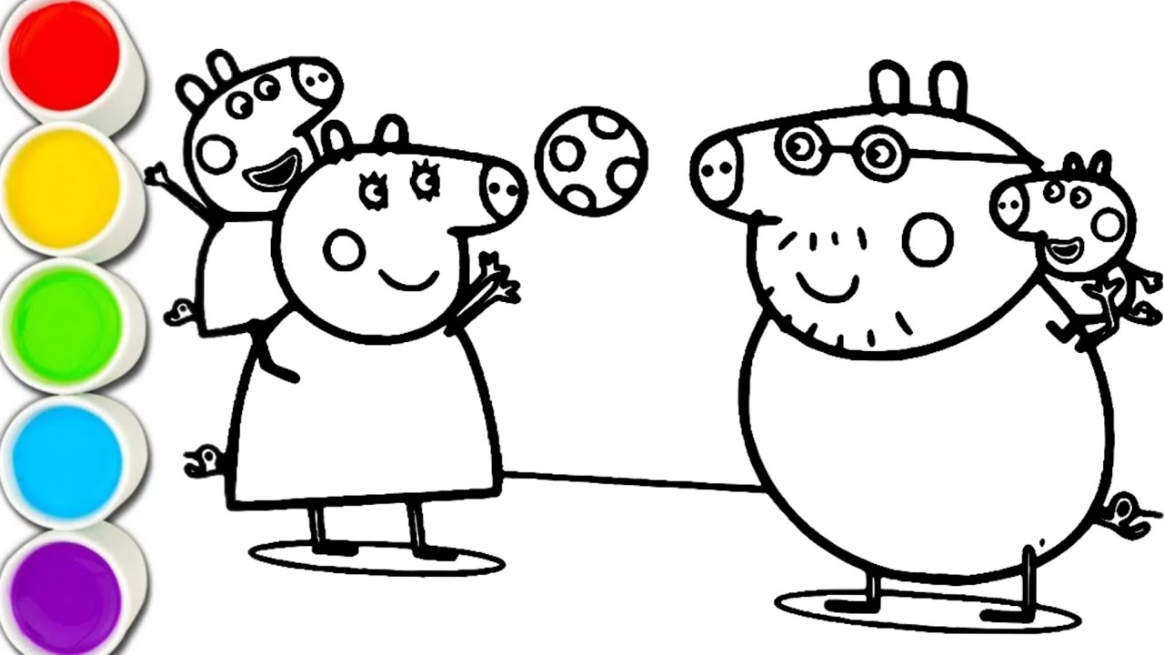 Daddy pig, Mommy pig, Peppa pig & George pig playing Volleyball🏐 ...