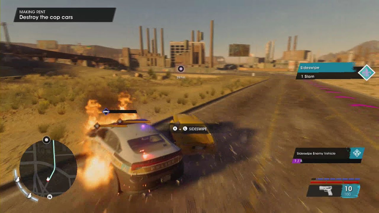Saints Row - Police Chase! - How to Sideswipe the Police! - YouTube