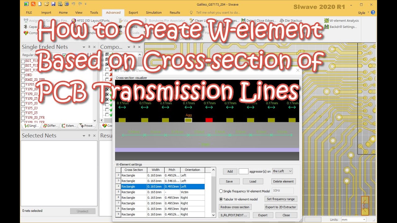 How to Create W-element Based on Cross-section of PCB Transmission ...