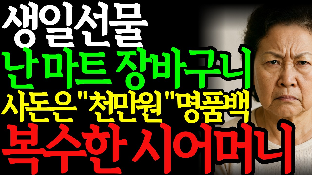 며느리가 생일선물로 마트 장바구니 툭 사돈한테는 천만원 명품백 어머니의 처절한 복수 황혼 실버 노후사연 부모자식갈등 반전실화