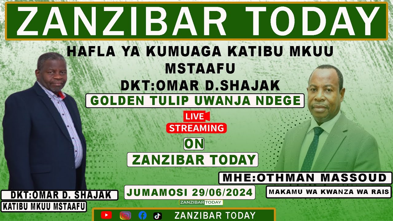LIVE:🔴HAFLA YA KUMUANGA KATIBU MKUU MSTAAFU DKT OMAR D.SHAJAK - GOLDEN ...