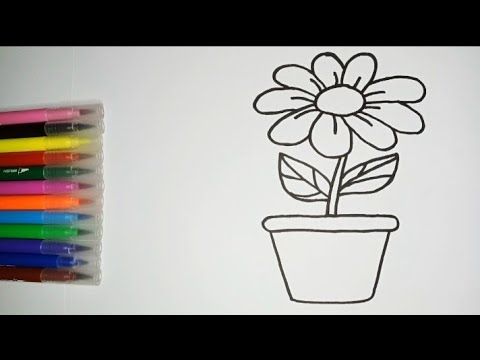 Belajar Menggambar Bunga yang Sederhana | Cara Menggambar dan Mewarnai ...
